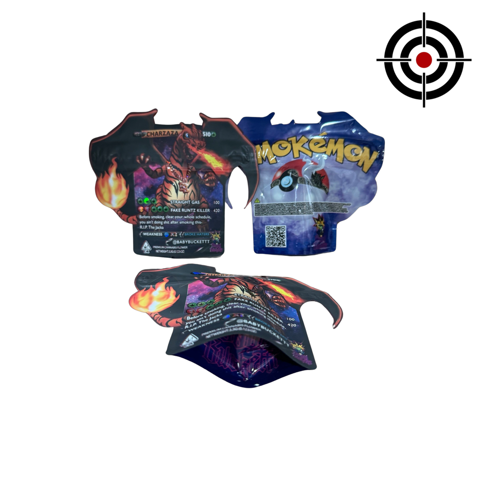 Charzaza Smokemon Mylar Bags 3.5g Baby Buckett | 3.5g Holographic ...