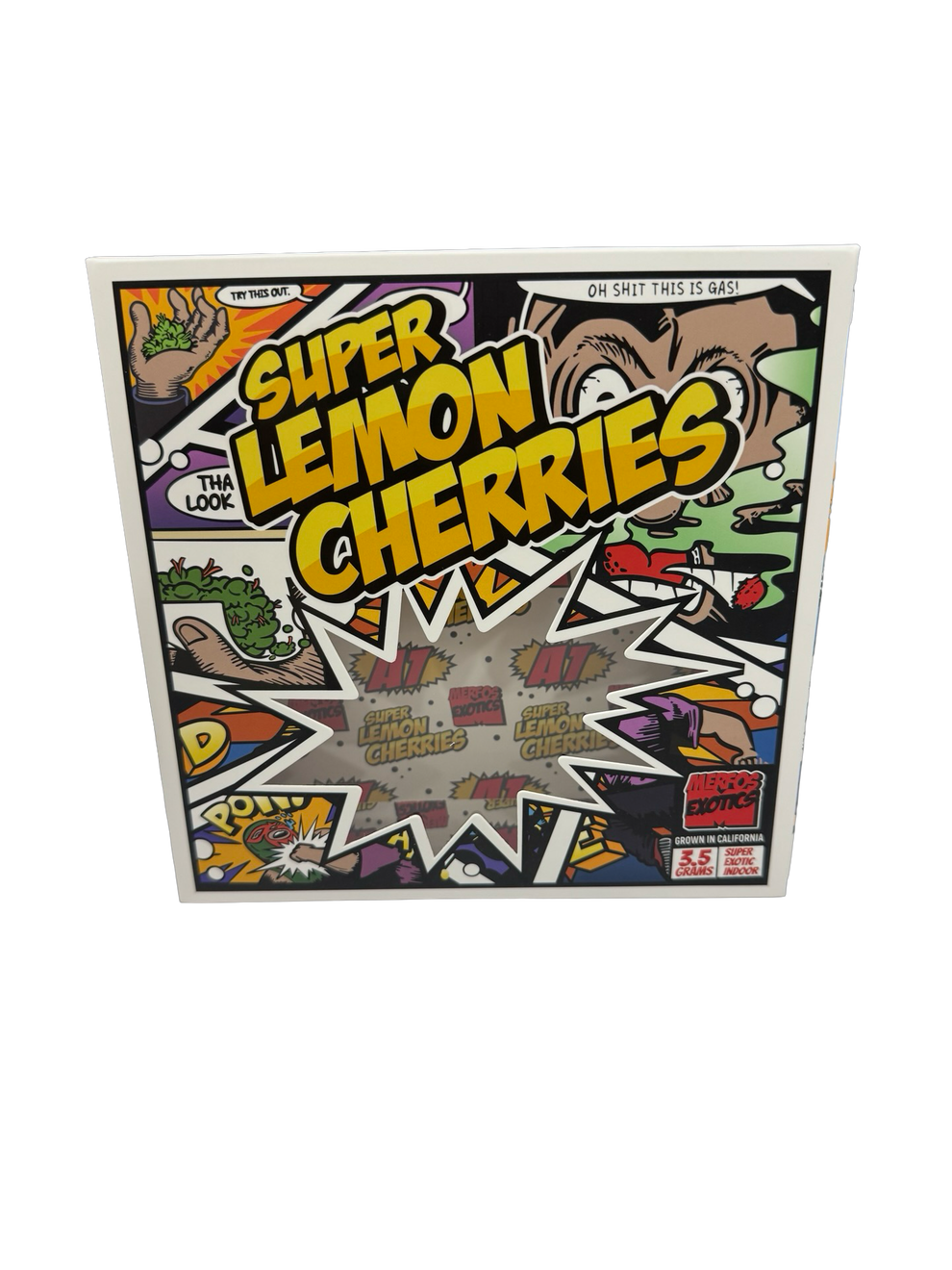 Super Lemon Cherry 3.5g Mylar Bags & Boxes Don Merfos | Fire Mylar
