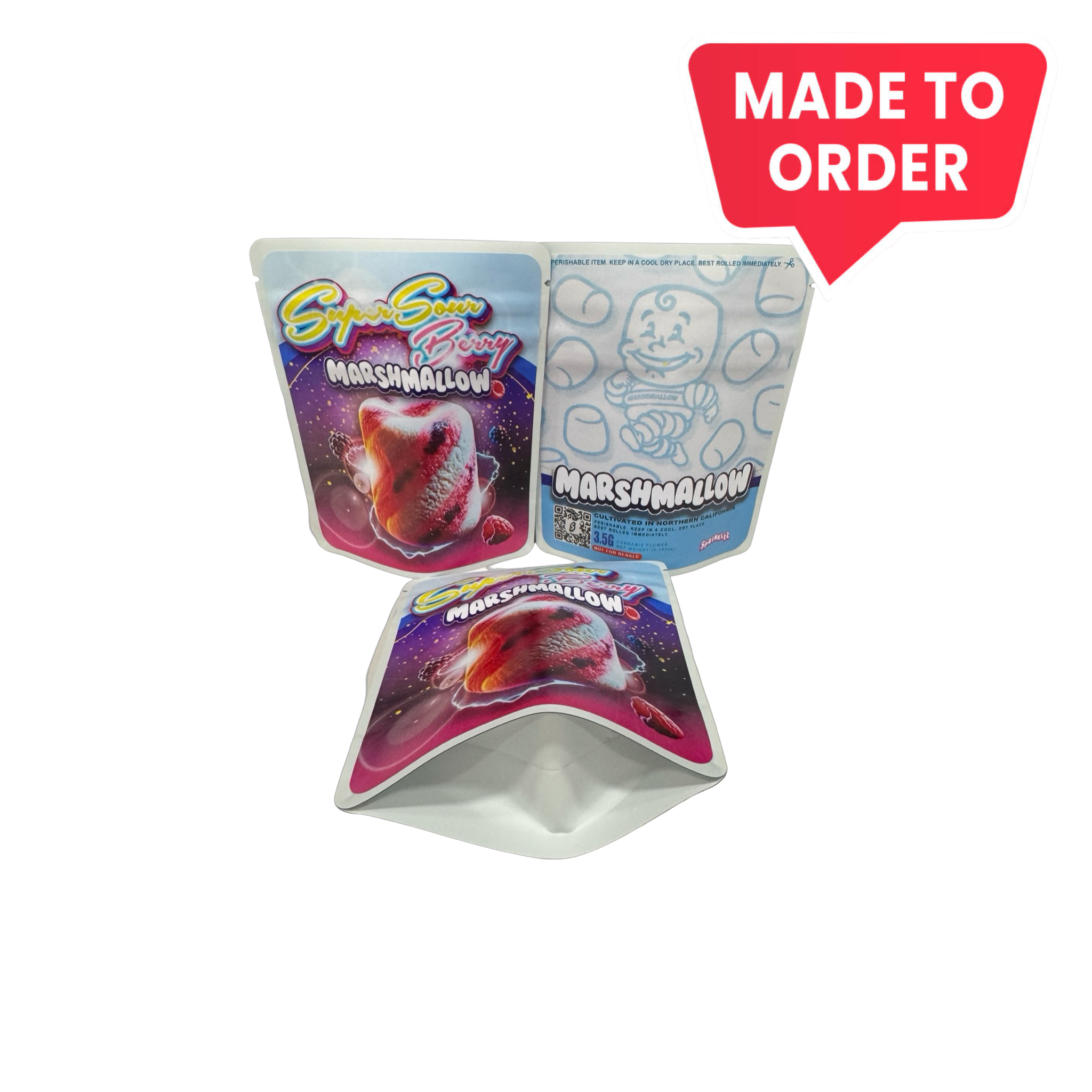 Super Sour Berry Marshmallow 3.5g Mylar Bags Sprinklez – Fire Mylar